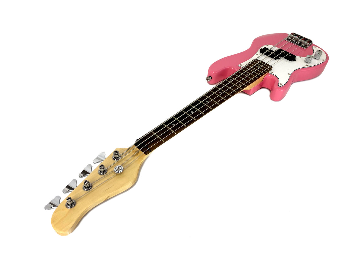 Zenison PINK Left Handed Electric Base Guitar, Small Scale 36 Inch Min